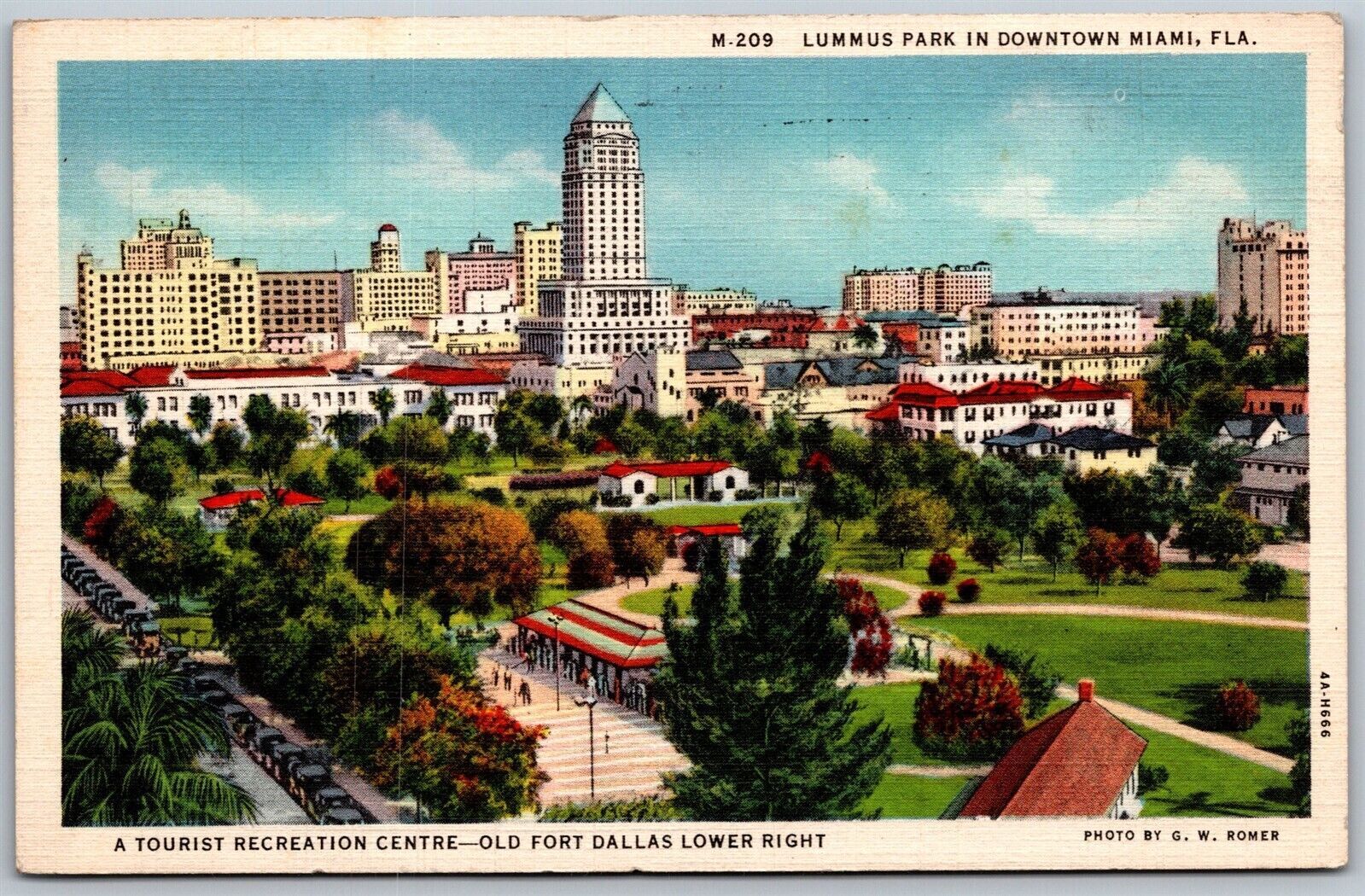 Vtg Miami Florida FL Lummus Park In Downtown Old Fort Dallas 1930s View ...