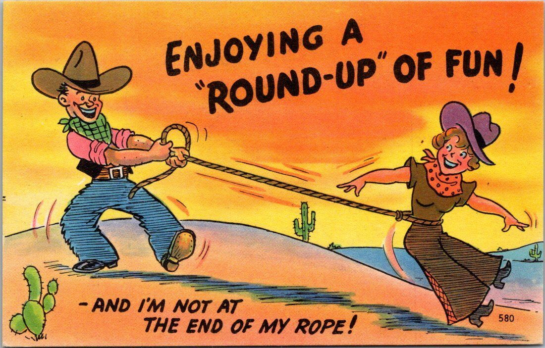 Humour Man Roping Woman Enjoying A "Round-Up" Of Fun | Topics - Humour ...