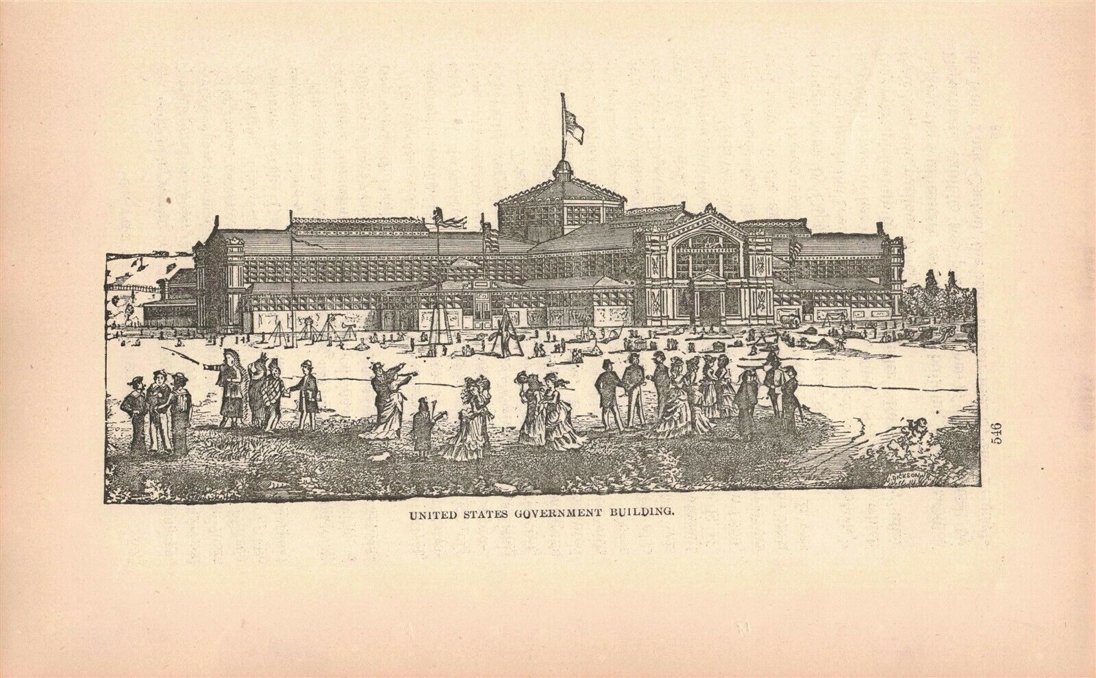 1876 U.S. Government Building Engraving Victorian Original Print 2V1-41 ...