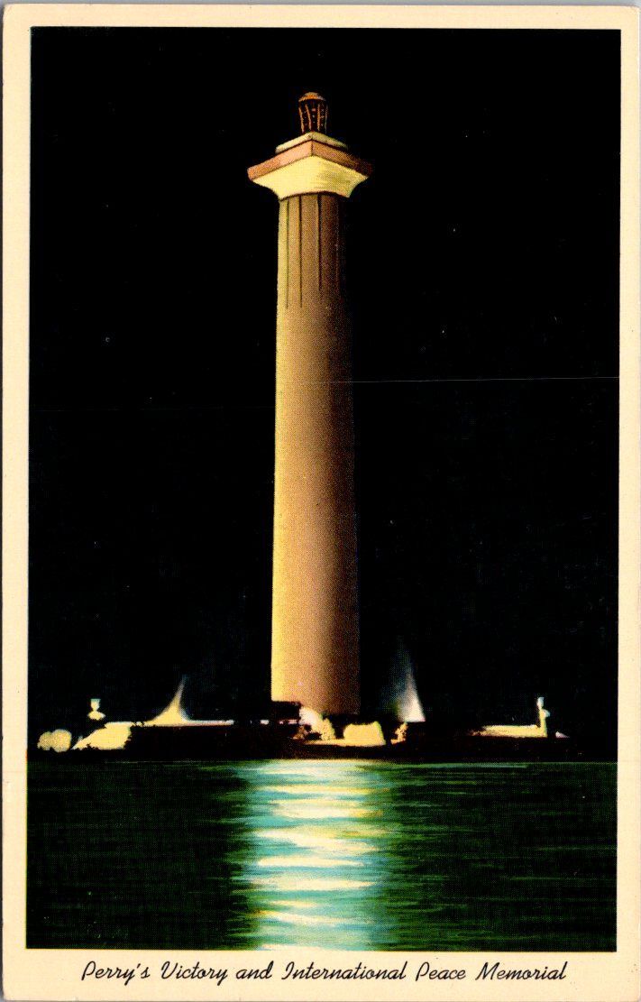 Ohio South Bass Island Put-In-Bay Perry's Victory Memorial At Night ...