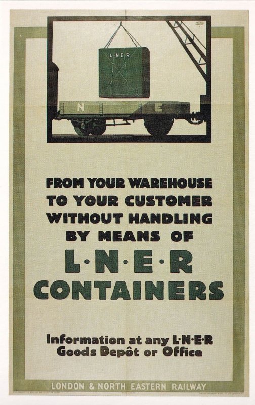 LNER Train Travel Railway Containers Advertising Poster Postcard ...