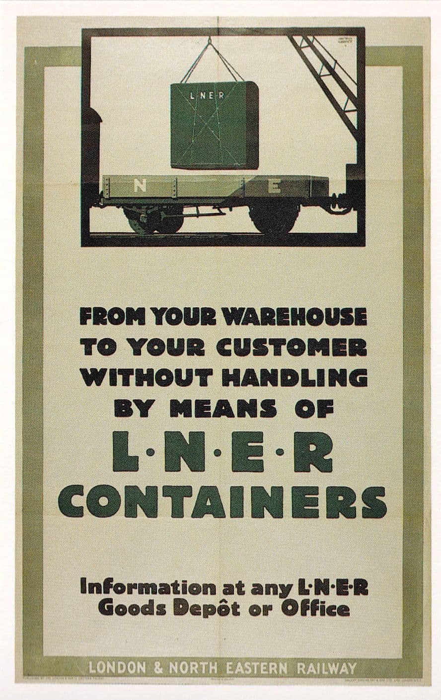 LNER Train Travel Railway Containers Advertising Poster Postcard ...