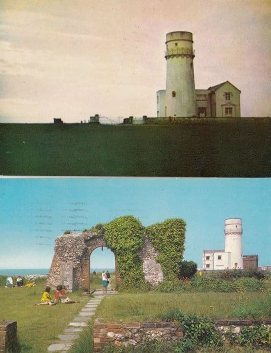 Hunstanton Lighthouse at Sunset Sunbathing Love To Live Here 2x 1970s ...