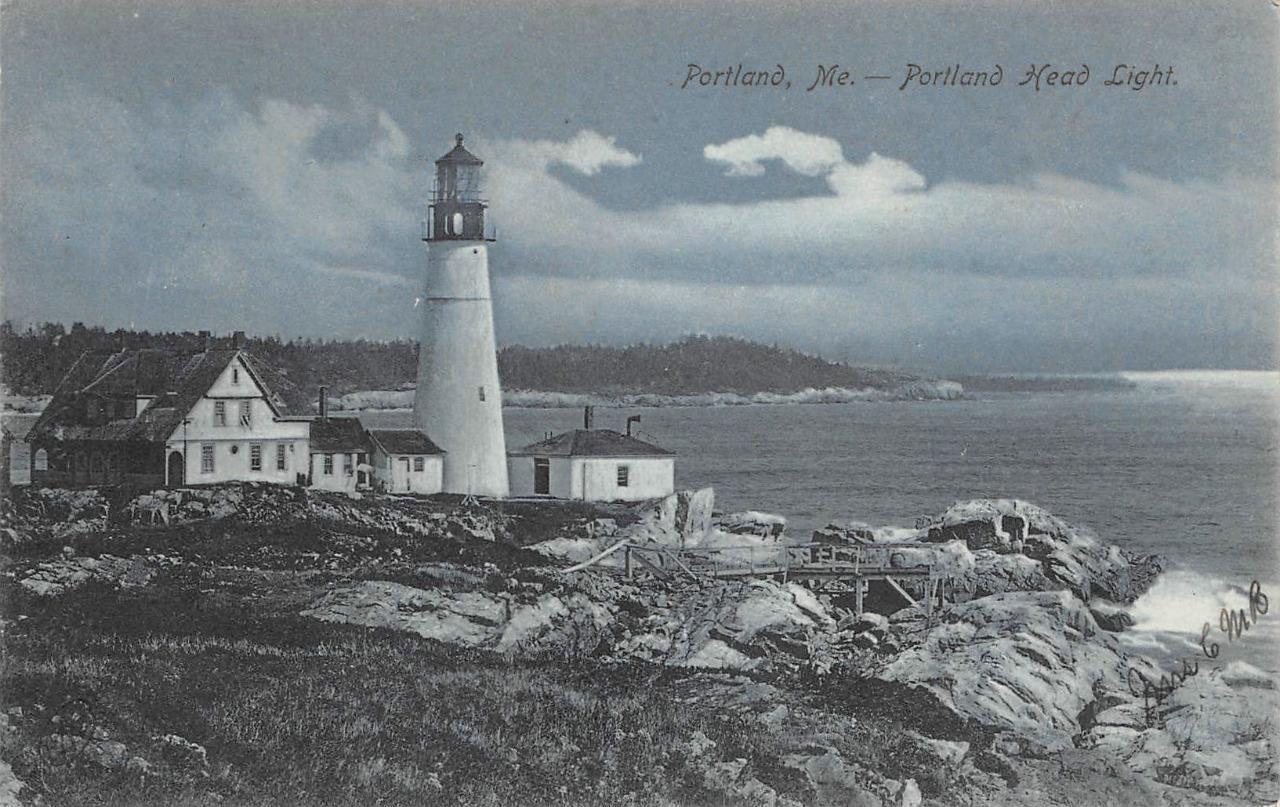 PORTLAND HEAD LIGHT Casco Bay Portland, Maine Lighthouse c1900s Vintage ...