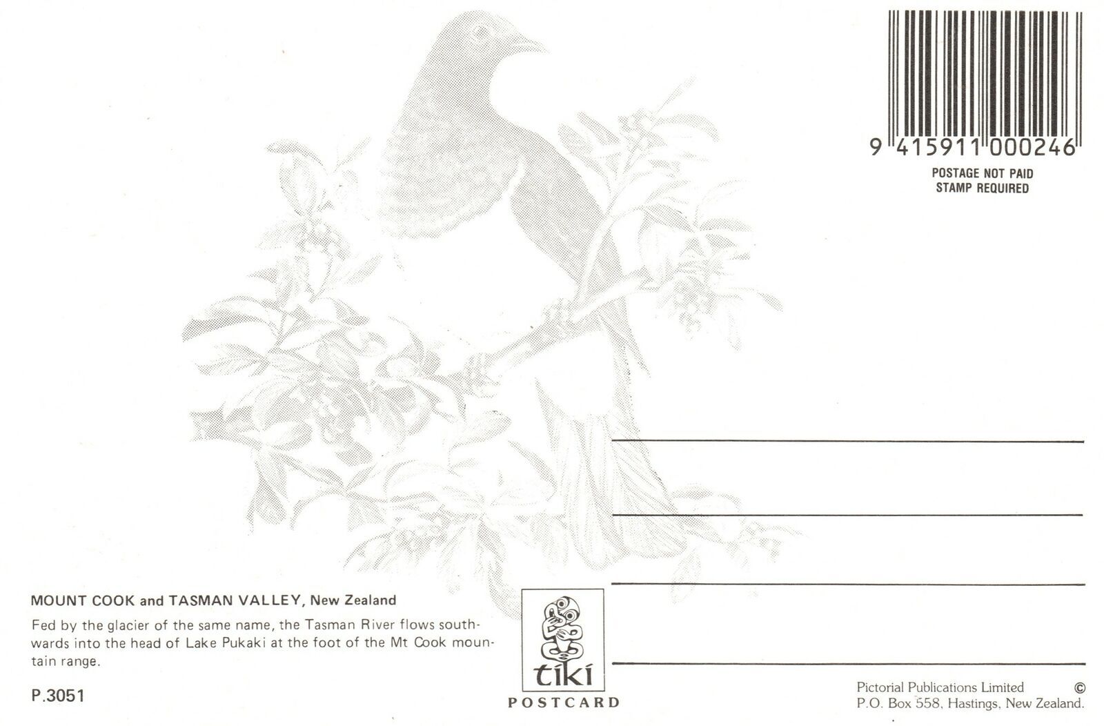 Vintage Postcard Mount Cook and Tasman Valley New Zealand NZ ...