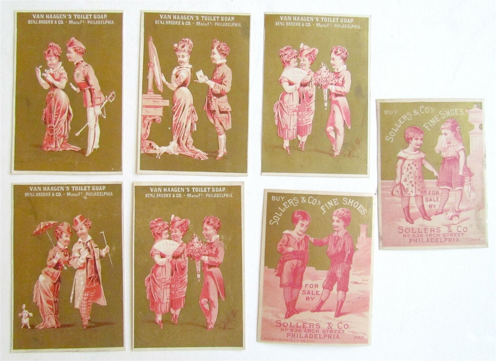 Philadelphia PA YAN Haagen's Toilet Soap 7 Antique Victorian Trade Cards SET | Ephemera - Chromo ...