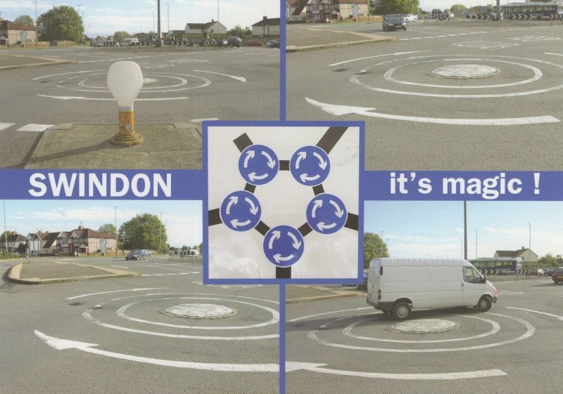 Swindon It's Magic Crazy Roundabout Transport Road Signs Postcard ...