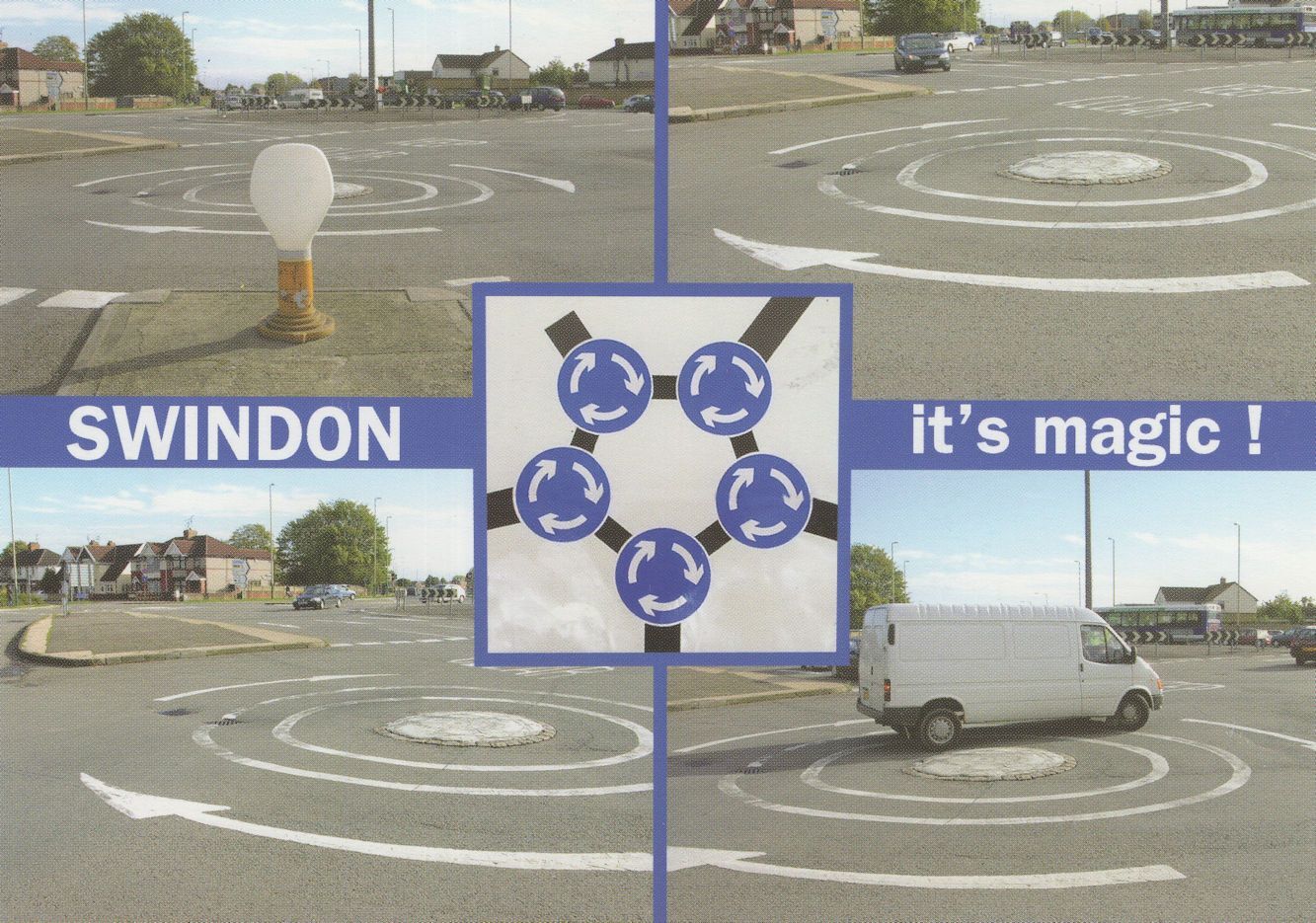 Swindon It's Magic Crazy Roundabout Transport Road Signs Postcard ...