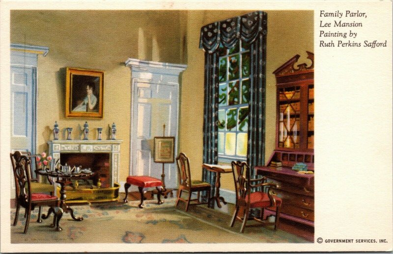 Vtg Family Parlor Custis Lee Mansion Painting by Ruth Perkins Safford ...