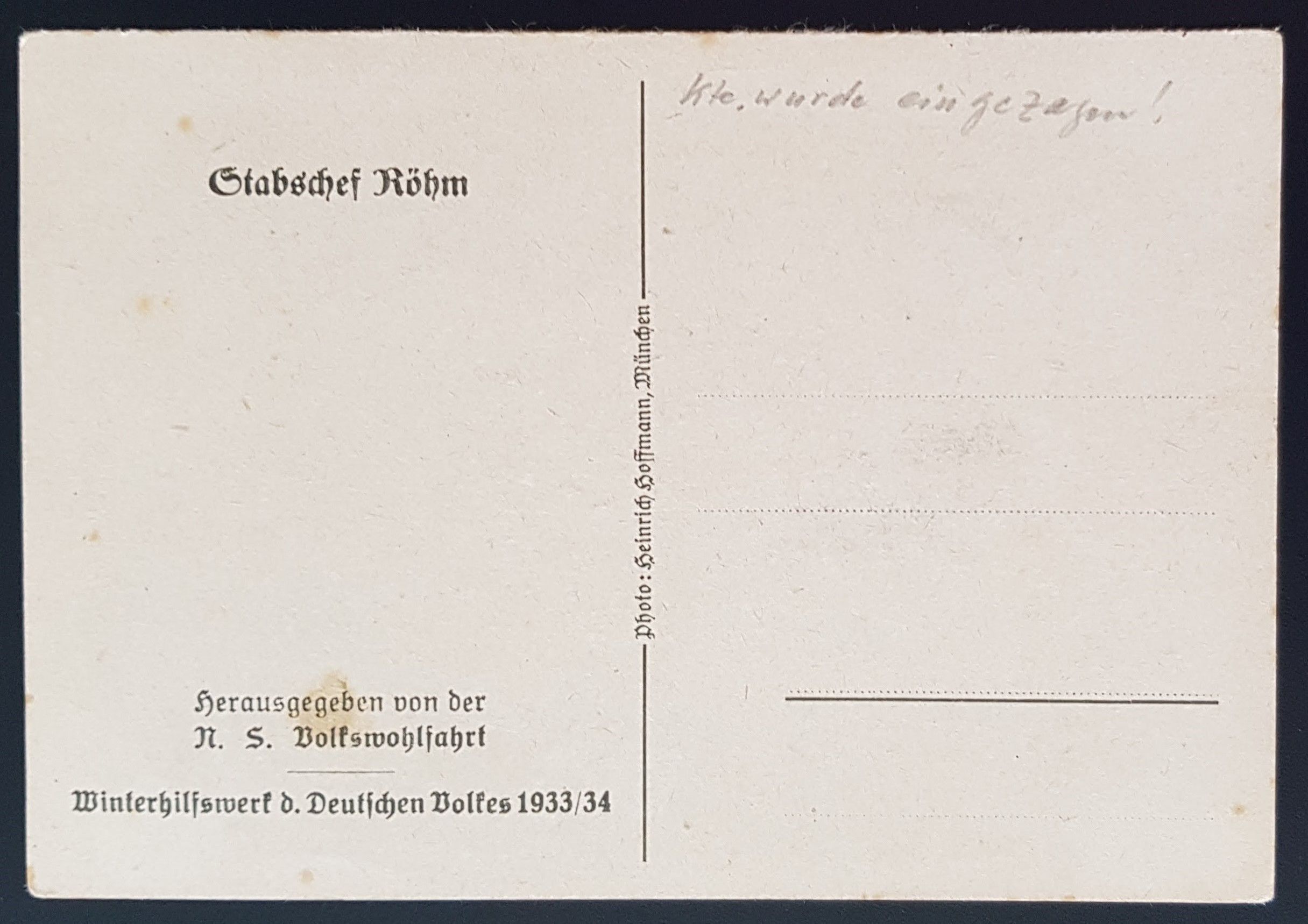 Very Rare Third 3rd Reich Original Propaganda Card SA Leader Ernst Rohm ...