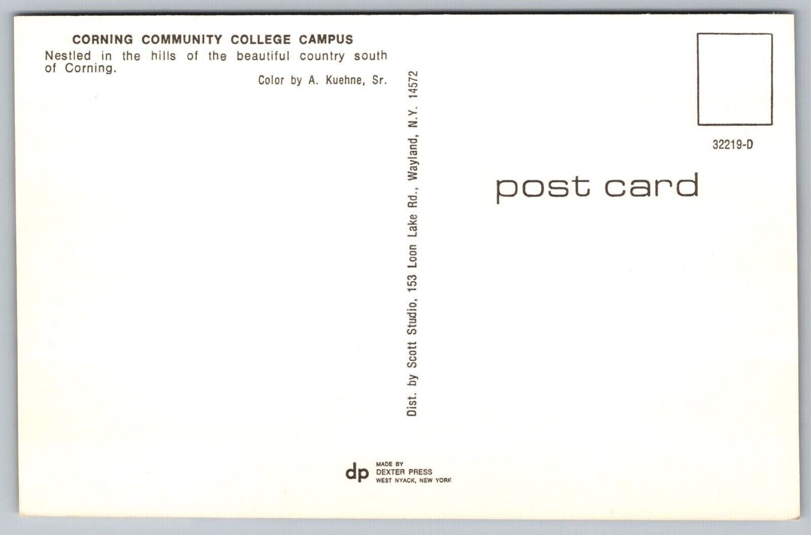 Corning Community College Campus New York Buildings Chrome UNP Postcard ...