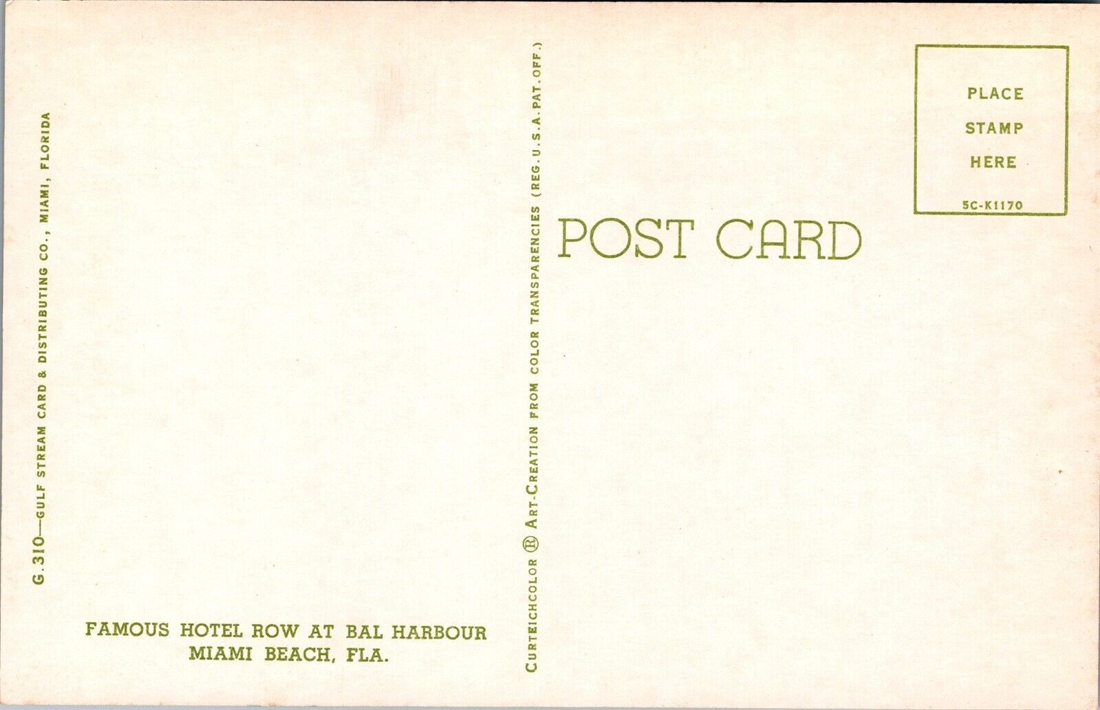 Vtg Miami Beach Florida FL Hotel Row at Bal Harbour Street View 1950s ...