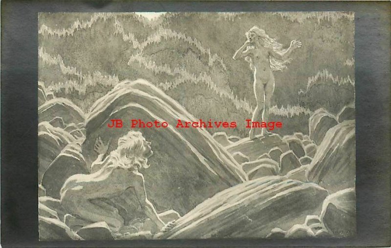 Symbolist Artist Fidus No 130, RPPC, Versteckspiel, Art Nouveau, Photo ...