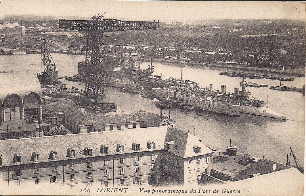 WWI Navy France, Lorient, French Battleships in Military Harbor, Naval ...