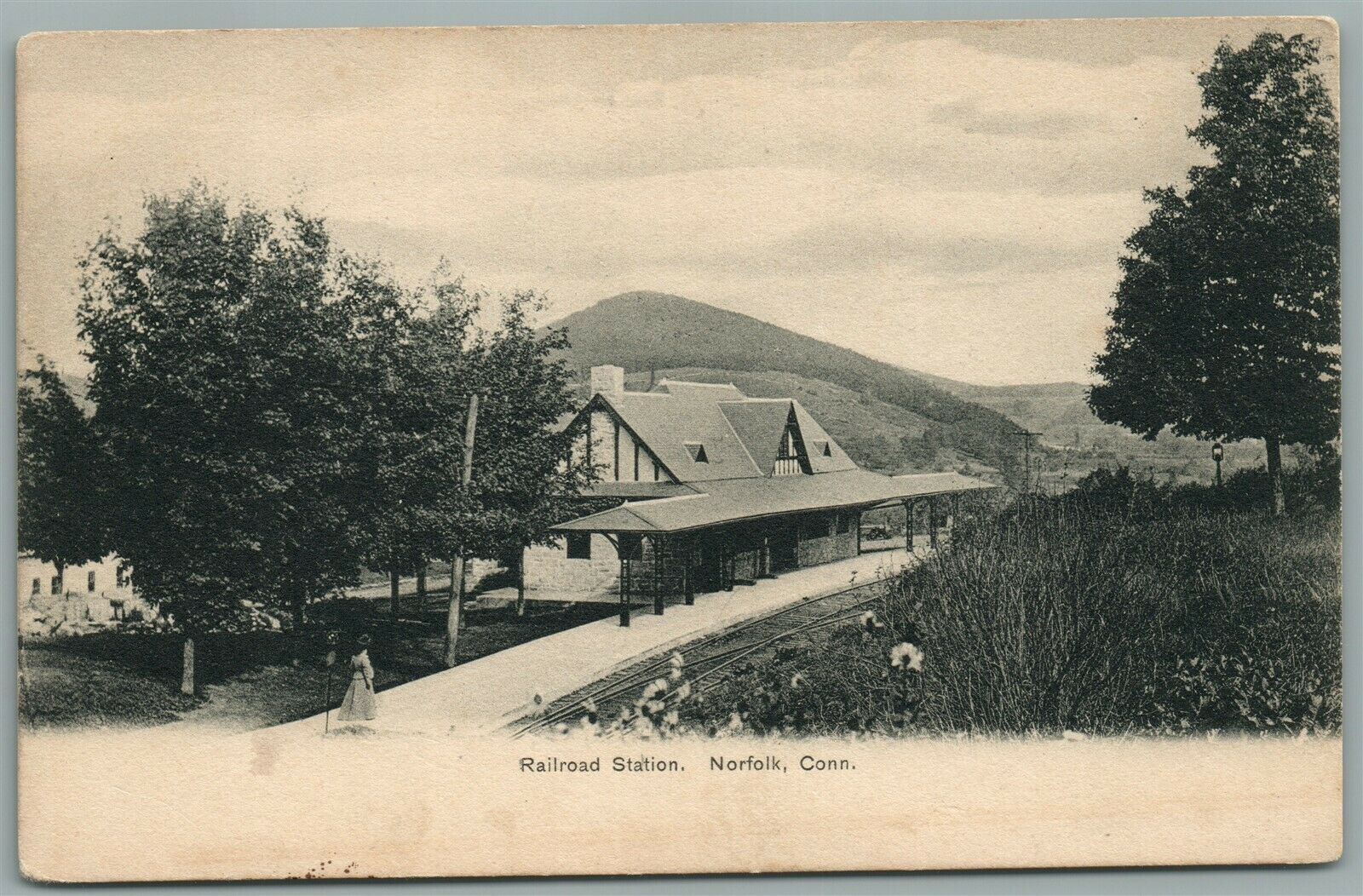 Norfolk CT Railroad Station Railway Train Depot Antique Postcard ...