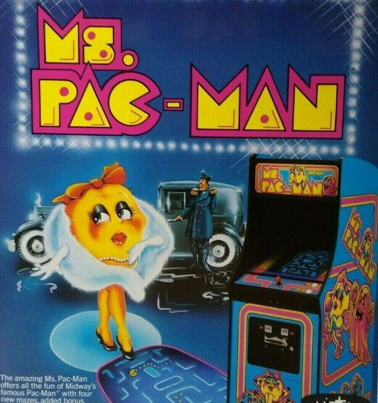 Ms Pac-Man Arcade Flyer Midway 1982 Original Retro Video Game Art 8.5 ...