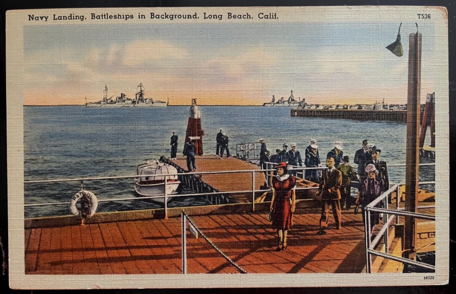 Vintage Postcard 1930-1945 Navy Landing, Battleships, Long Beach ...