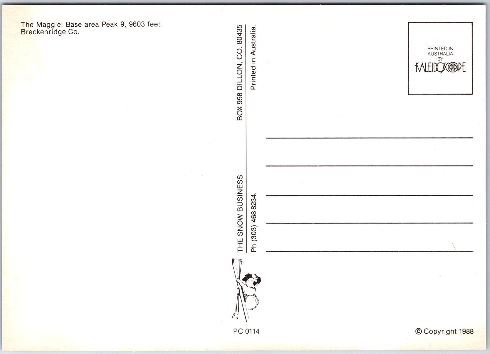 Vintage Continental Size Postcard the Maggie Base Area Peak at ...