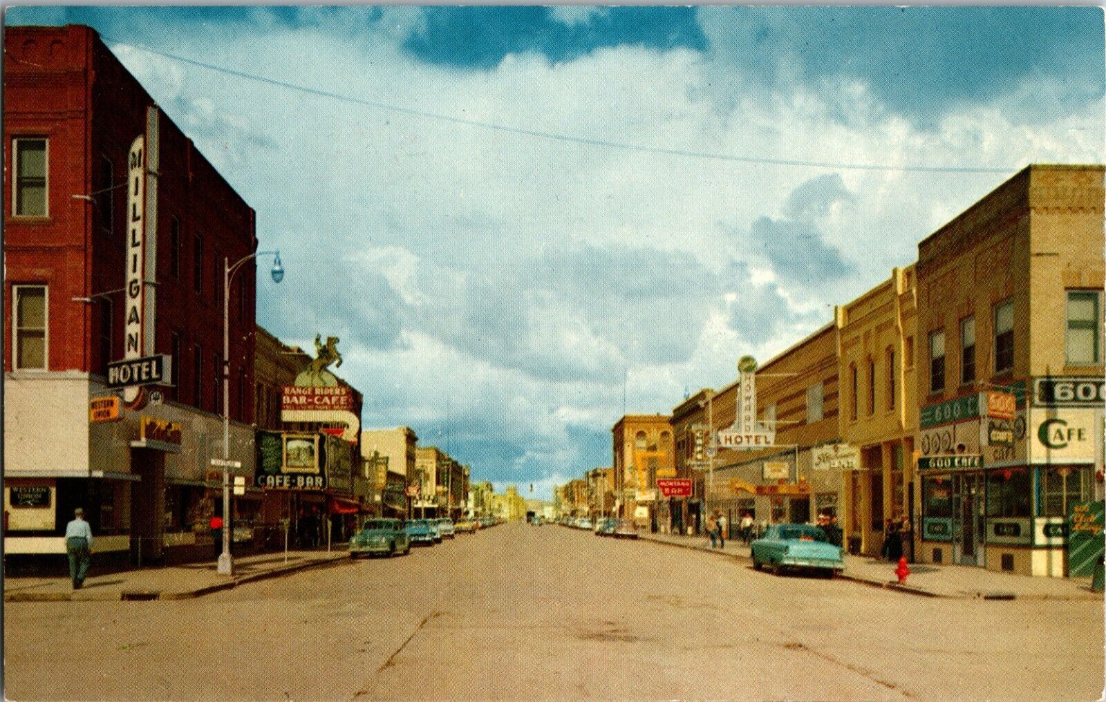Miles City Montana 6th & Main Cow Capital of the World 1960s Postcard ...