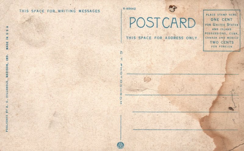 Vintage Postcard Canaan Road Mountain Roadway Madison Indiana IN A.C ...