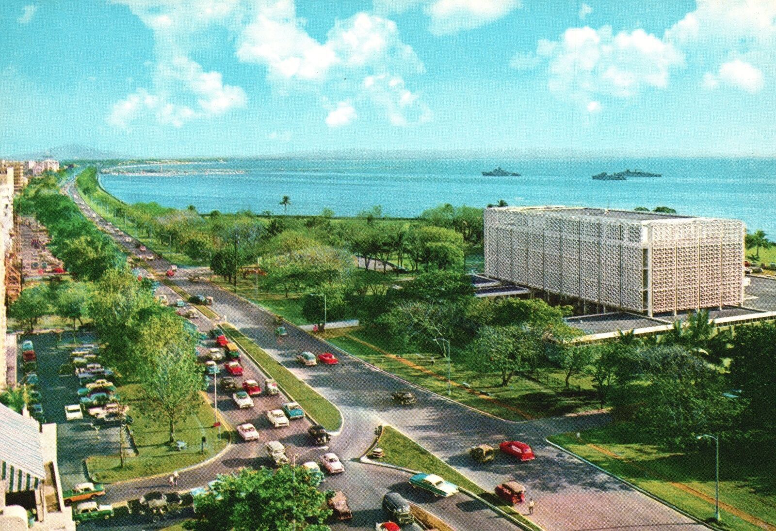 Vintage Postcard Roxas Boulevard & American Embassy Manila Philippines ...