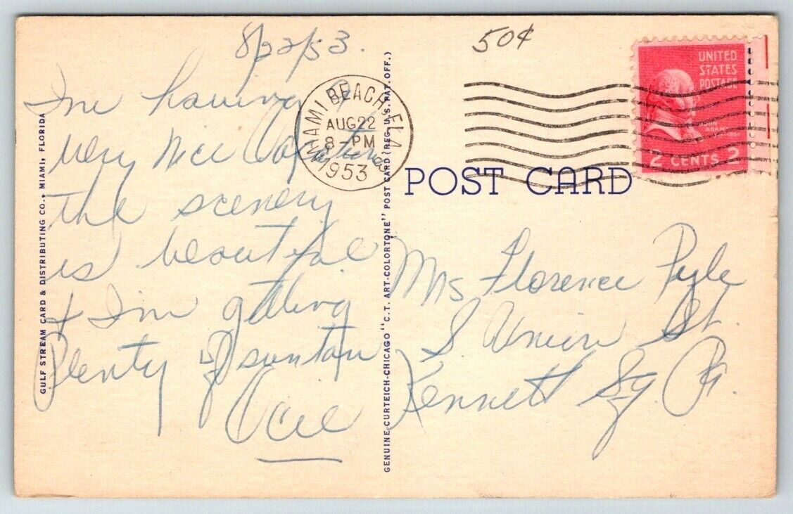 Large Letter It's Great to Be In Miami, Florida - Postcard | United ...