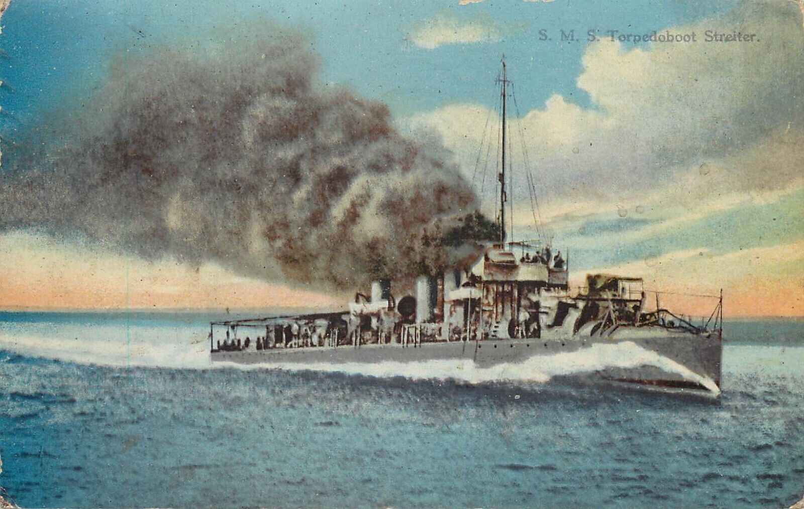 WWI Postcard German Navy Torpedo Boat SMS Steiter | Europe - Germany ...