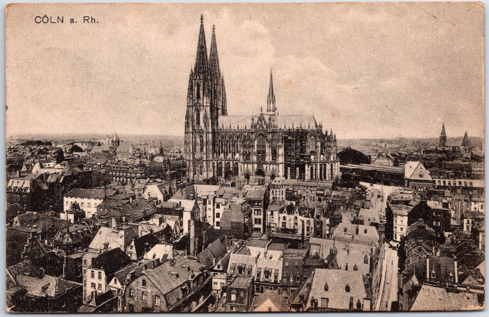 Vintage Postcard Bird's EYE View of Cologne Cathedral Germany Posted ...