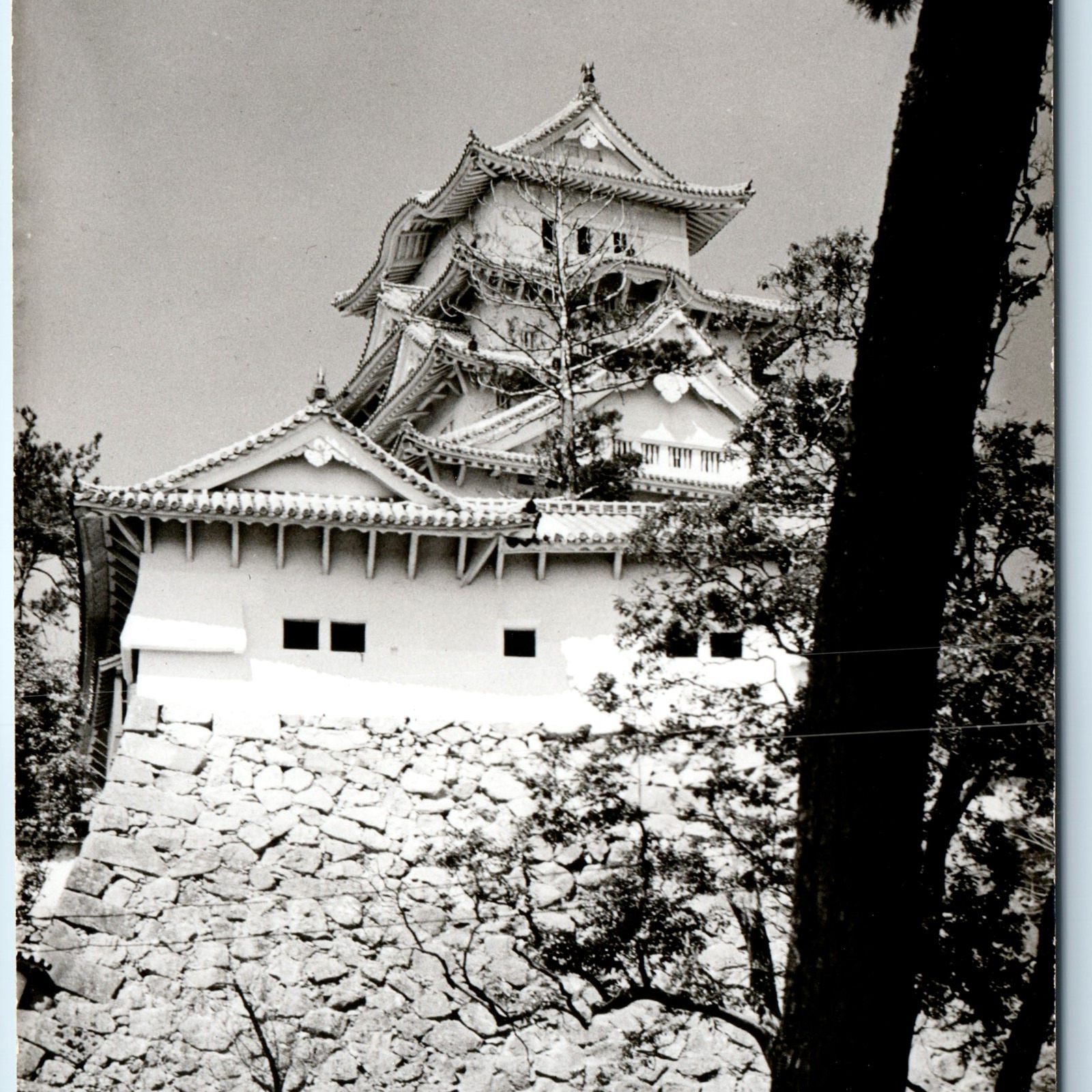 c1950s Himeji, Japan RPPC Castle Pagoda Ancient Stone Wall Fort Real ...