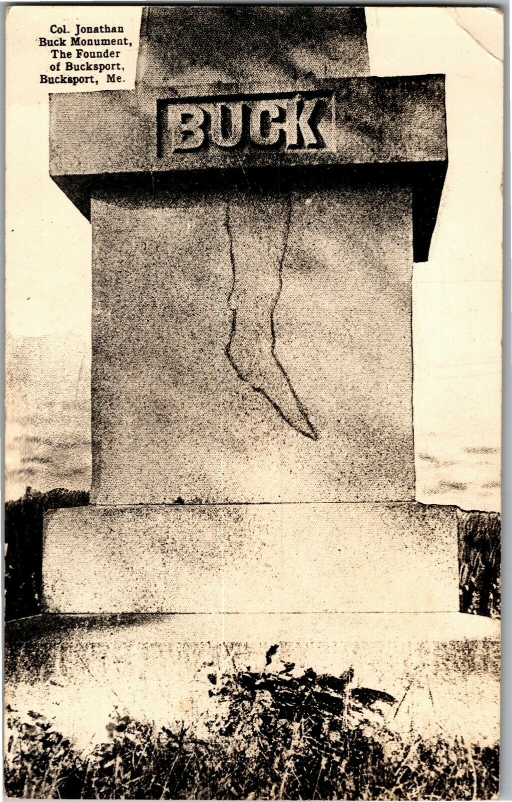 Postal Foto Real Jonathan Buck Monumento Fundador Bucksport Maine ...