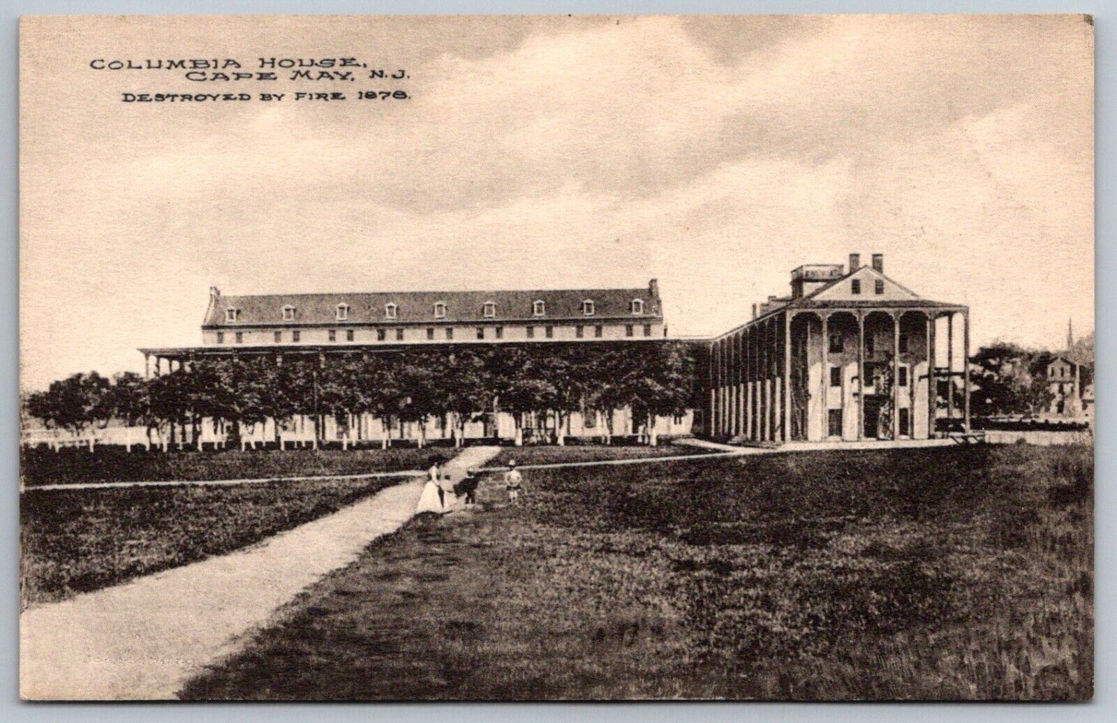 Cape May New Jersey Postcard Columbia House Destroyed By Fire 1878 View ...