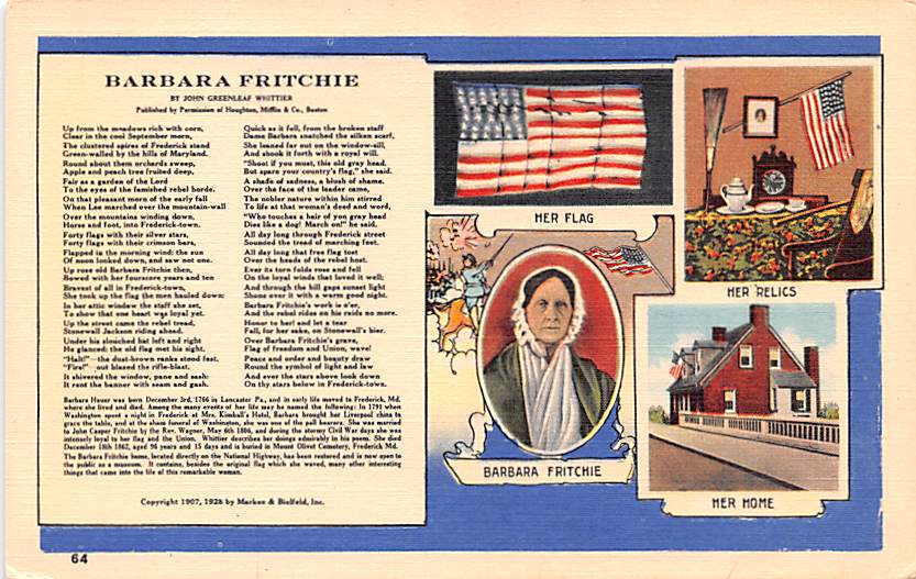 Barbara Fritchie, Flag, Relics, Home Colonial Unused | Topics - Other ...