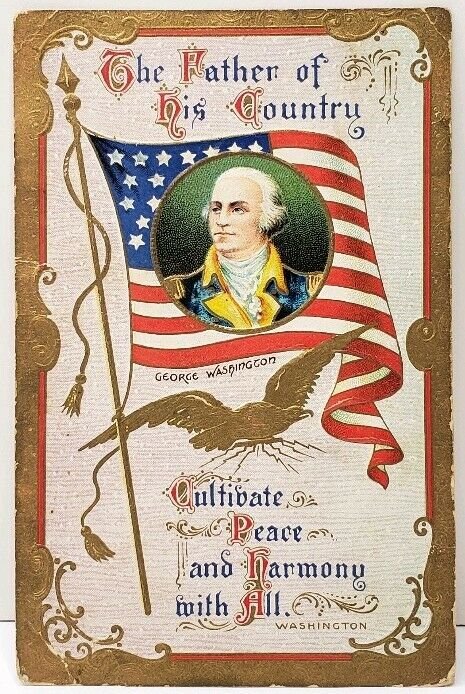 Patriotic George Washington The Father of his Country Embossed OH ...