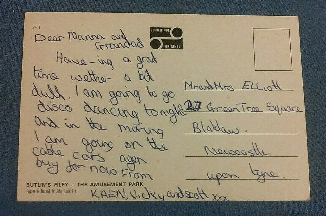 Vintage Postcard Butlin's Filey Yorkshire The Amusement Park H1E ...