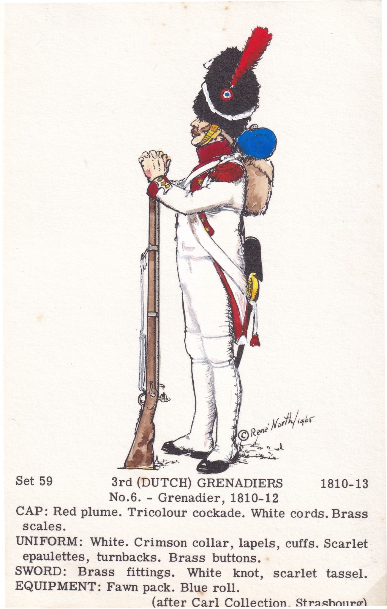 3rd Dutch Grenadier Napoleonic War Army Soldier Drummer Old PB Postcard ...