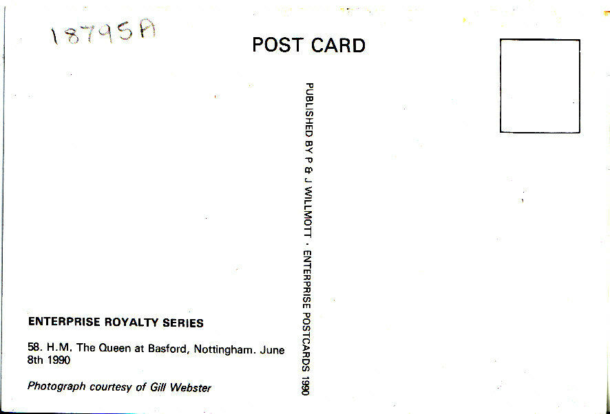Royalty Postcard - H.M.The Queen at Basford - Nottingham June 8th 1990 ...