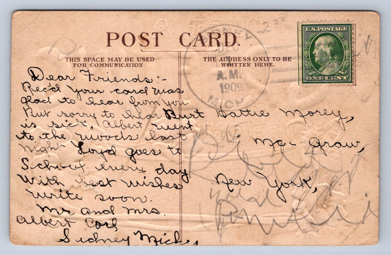 J93/ Sidney Michigan Postcard c1910 Greetings from.. 158 | United ...