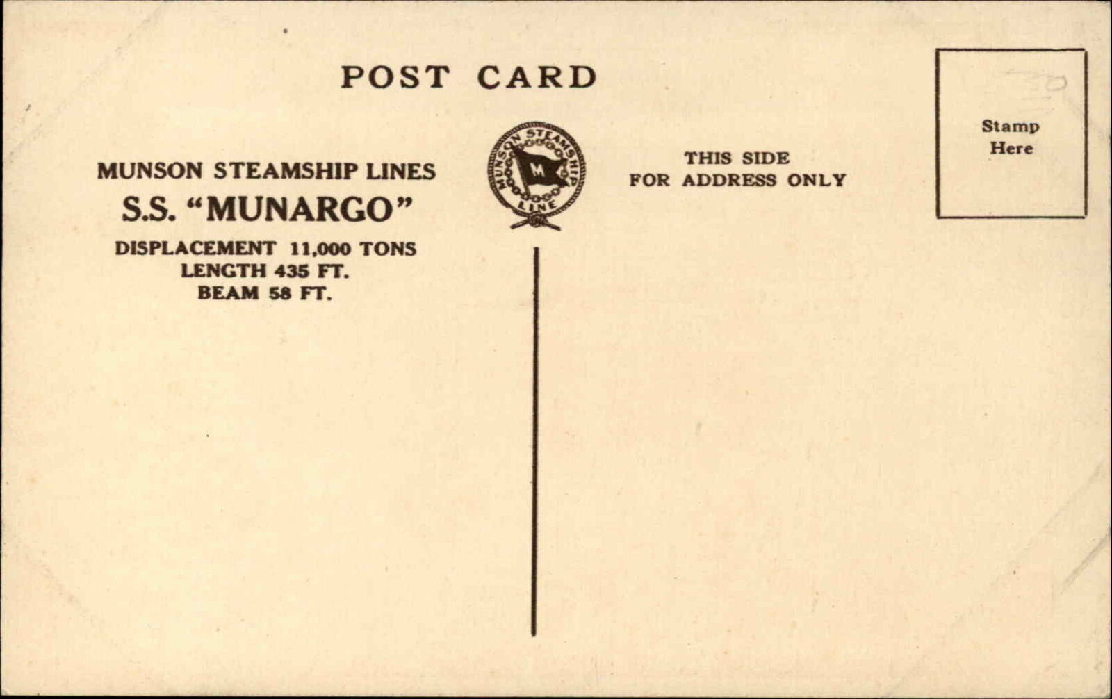 Vintage Postcard Monson Steamship Lines S.S. Munargo SHIP STATE ROOM ...