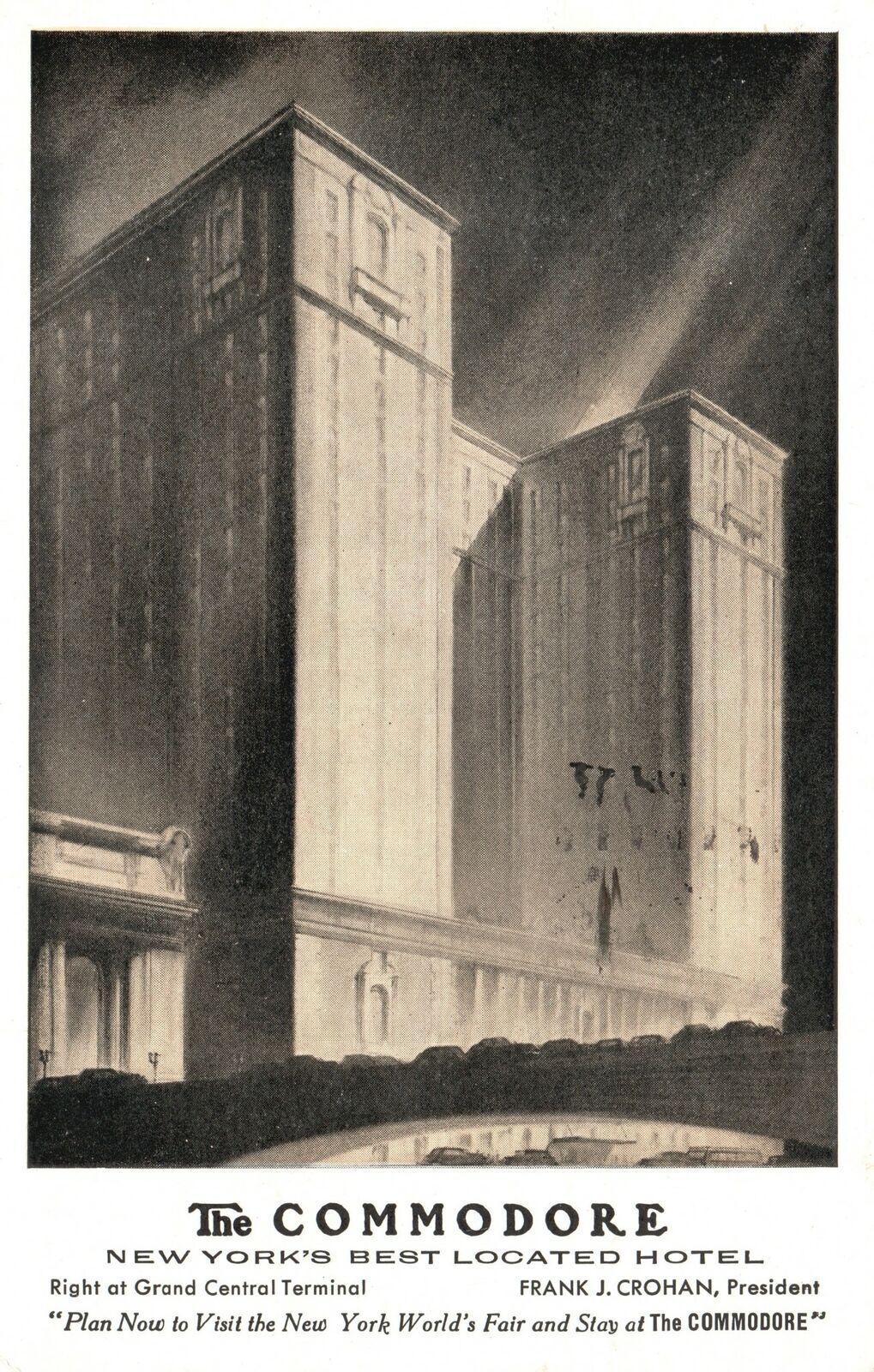 Vintage Postcard 1939 The Commodore Best Located Hotel Central Terminal ...