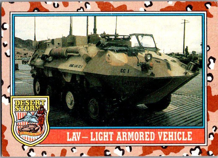 Military 1991 Topps Dessert Storm Card LAV Light Armored Vehicle ...