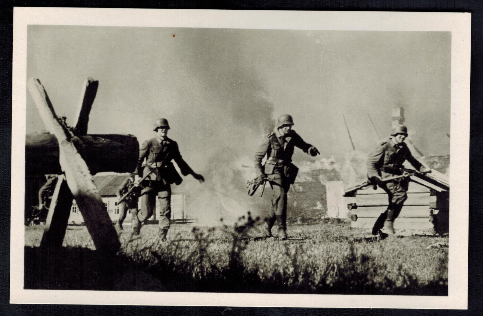 Mint WW2 RPPC Postcard Germany Army Wehrmacht Infantry Running Past ...