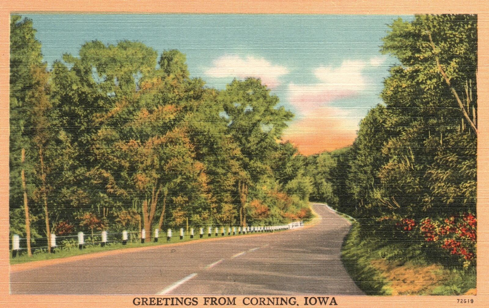 Vintage Postcard 1930's View of Highway Greetings From Corning Iowa IA ...