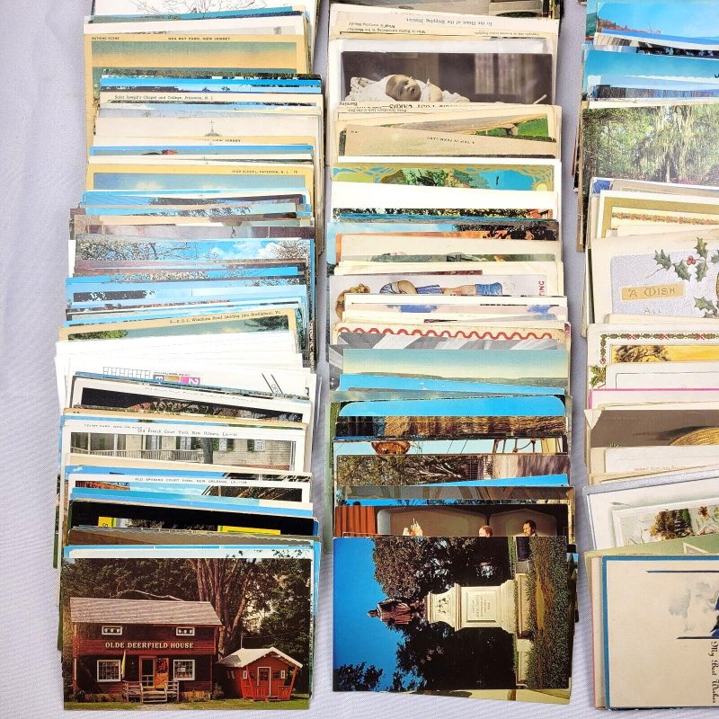 Huge Lot Postcards 1000+ U.S.A. Towns Streets Views Multiple States ...