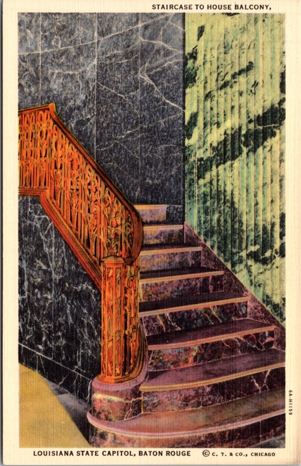 Linen PC Staircase to House Balcony Louisiana State Capitol Building ...