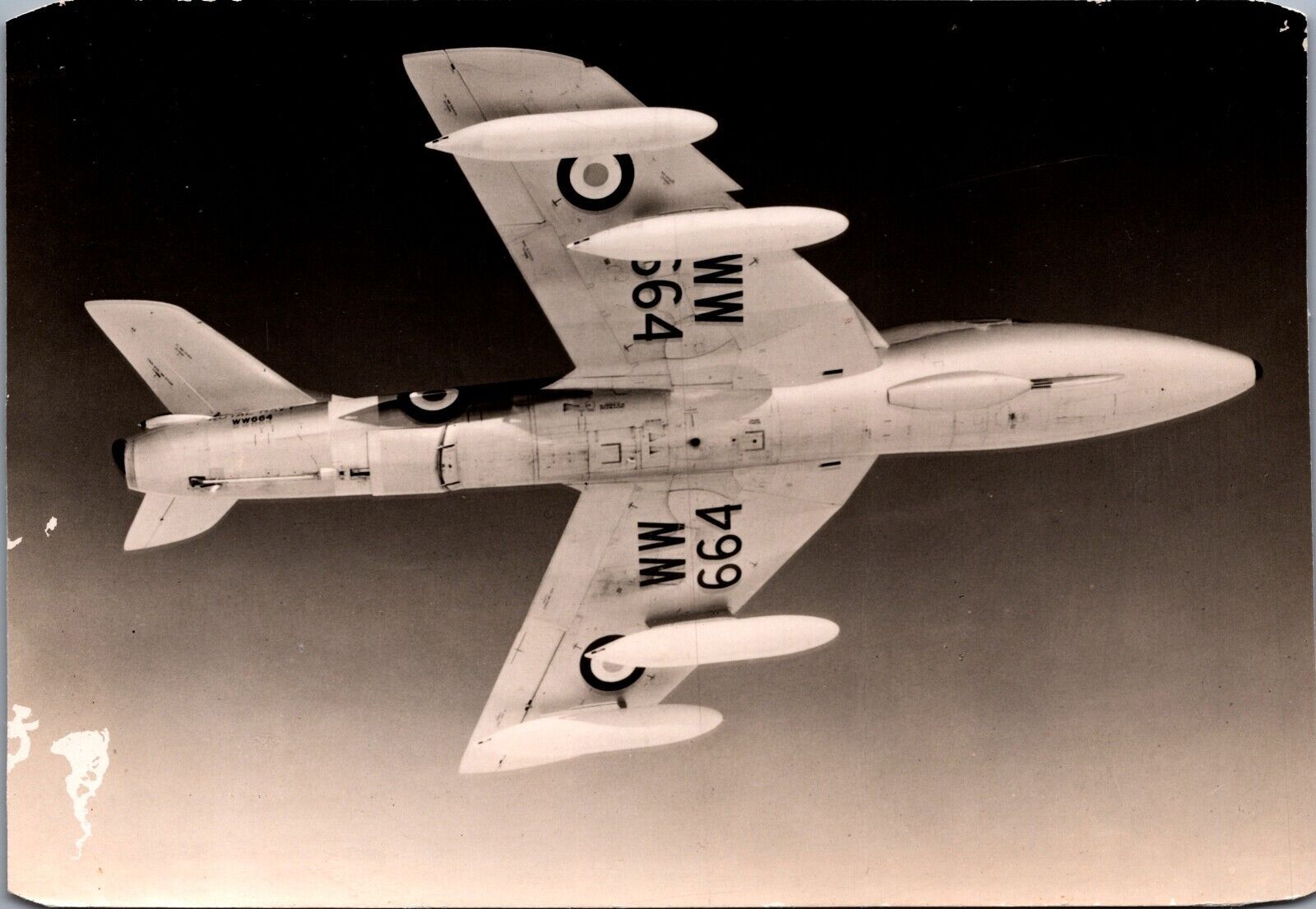 Hawker Hunter T8 England British Jet-Powered Fighter Aircraft Vintage ...