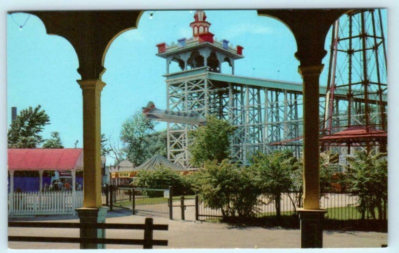 3 Postcards CHICAGO RIVERVIEW AMUSEMENT PARK Chutes Water Bug Flying ...