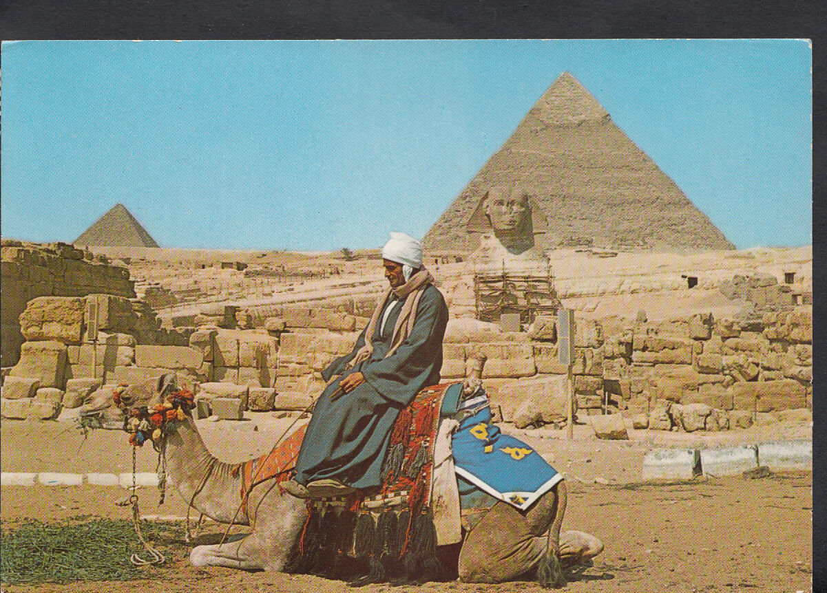 Egypt Postcard - Giza - The Great Sphinx and The Pyramids of Kephren ...