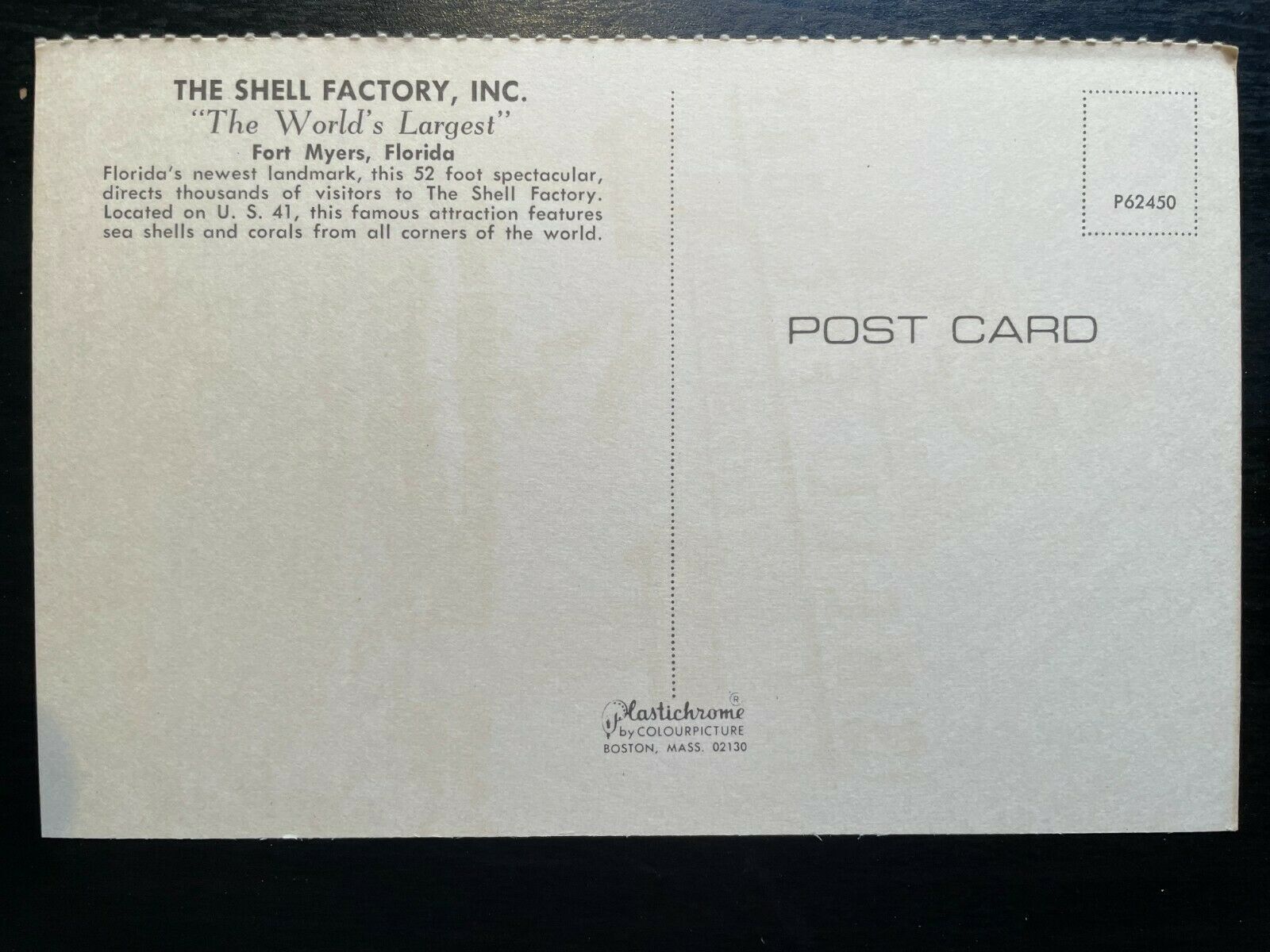 Vintage Postcard 1962 The Shell Factory World's Largest Fort Myers ...