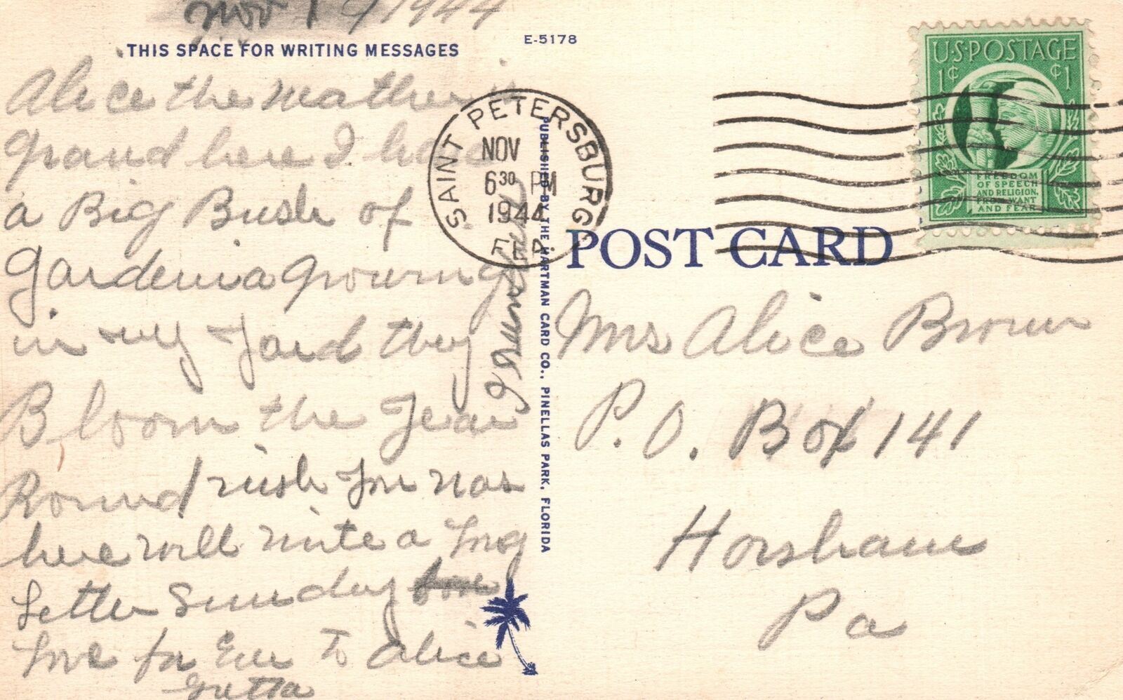 Vintage Postcard 1944 A Flock Of Flamingos In The Sunshine State ...