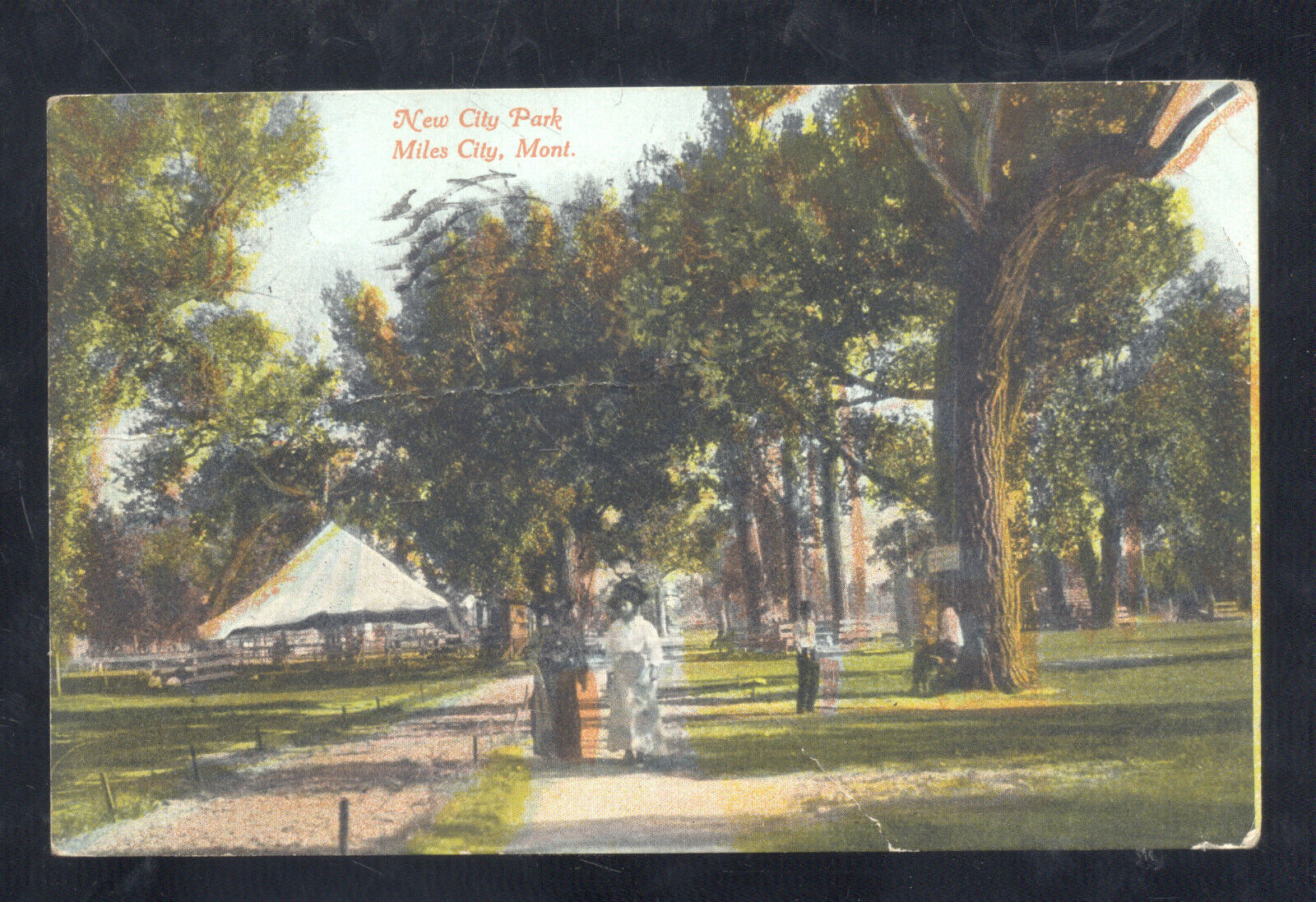 Miles City Montana Downtown City Park Vintage Postcard 1912 Randalia ...